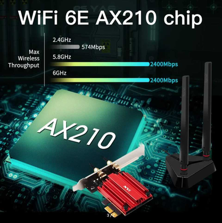 Wi-Fi 6E pci-e адаптер 5374 Мбит/с