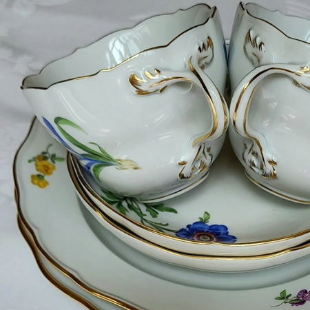 Старинные чайные трио Meissen