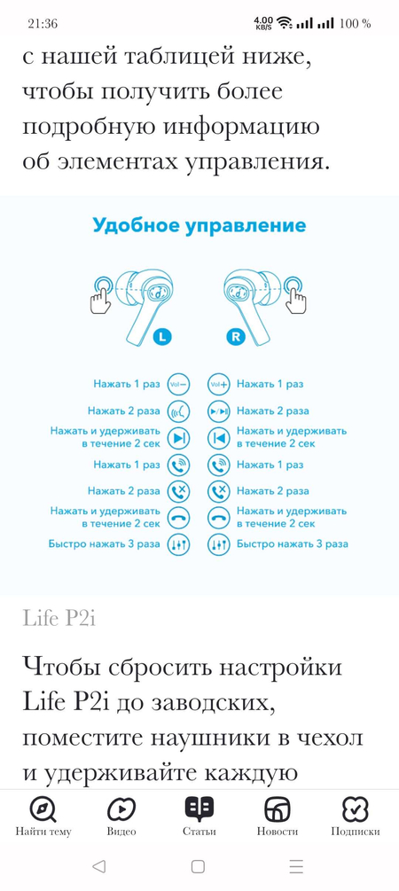 Блютуз наушники Anker LIFE P2 i