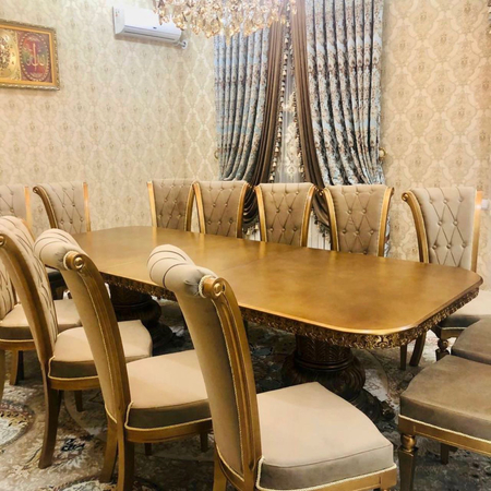 Стол и 12 стульев в комплекте. Стол ва стуллар комплекти
