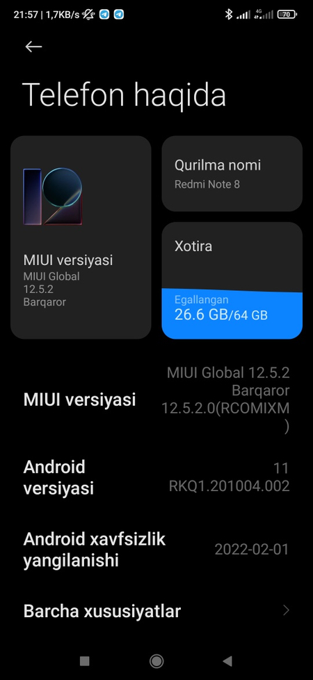 Redmi not.     8