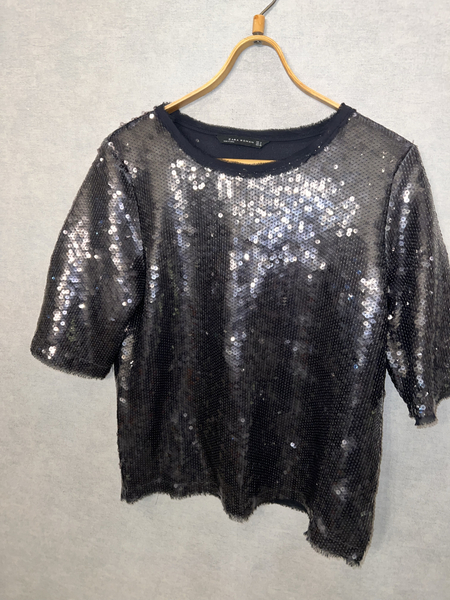 футболка с паетками zara women