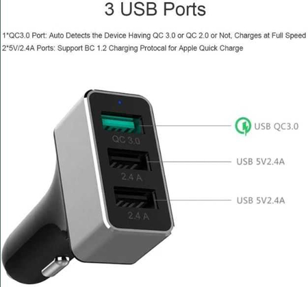 Цельнометаллическое зарядное устройство Unitek 42W с поддержкой QC 3.0