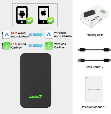 Carlinkit 2air (5.0) беспроводной адаптер Apple CarPlay / Android Auto