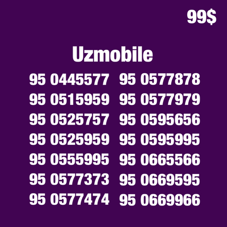 Uzmobile chiroyli raqamla/Узмобайл красивые номера