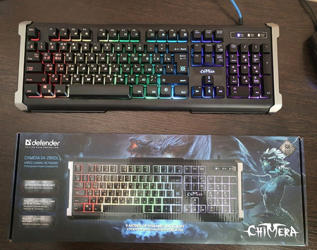 СКИДКА! (9 видов подсветки) Defender Chimera RGB Мембраная Клавиатура