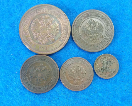 Монеты серебряные России 3шт.