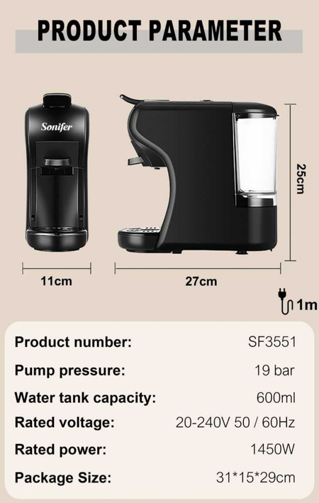 Хит продаж! Кофемашина 3в1 Nespresso, Dolge Gusto, Coffe powder!