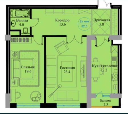 ЖК Барокко 2*3 ком/4/10 площадь 83м2. Гидрометцентр