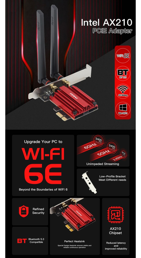 WiFi 6E PCI-E 5374 Мбит/с