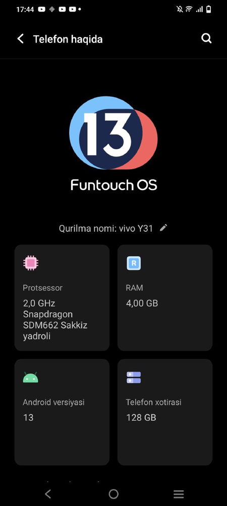 Сотилади  смартфон VIVO Y31 4/128