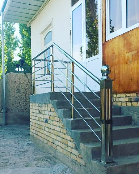 Установка перила из нержавейки.            . .