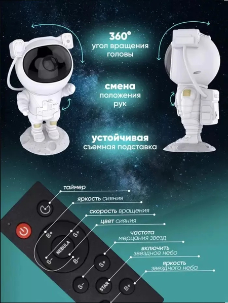 Ночник проектор звёздная небо, робот,космонавт
