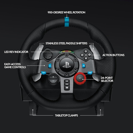 Logitech G29 PS5, PS4, PC, Mac - Black