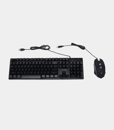 T-wolf TF400 USB Комплект 4 в 1 клавиатура+наушник+мышка+коврик