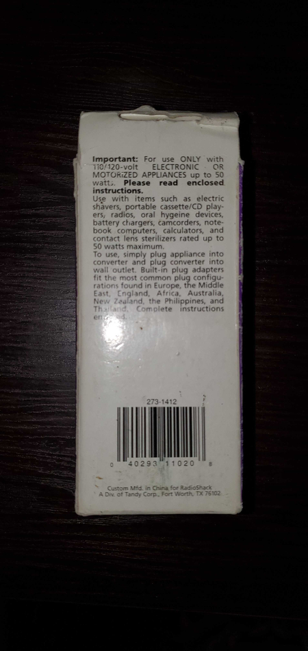 Конвертер напряжения, преобразователь Voltage Converter RadioShack