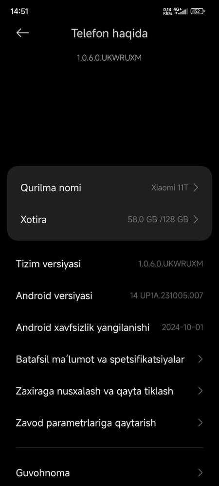 Mi 11T 8+8/128 GB