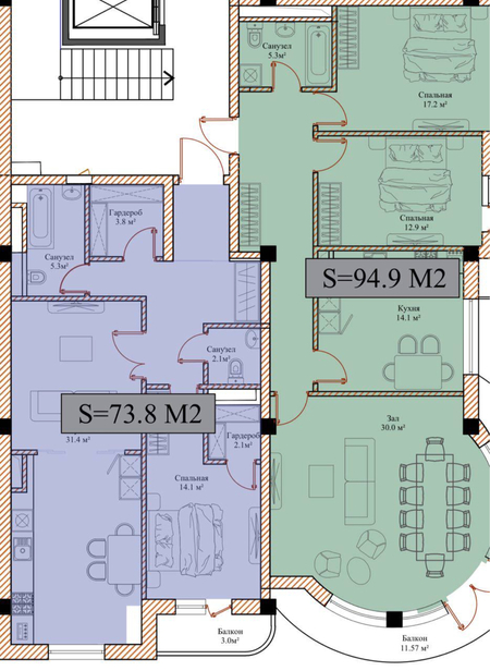 ЖК CARAVAN AVENUE М.Горький метро рядом Коробка 5-комнатная 170 м2