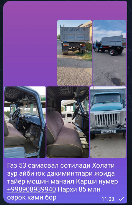 Gaz 53 samasvol polniy navorot qilingan