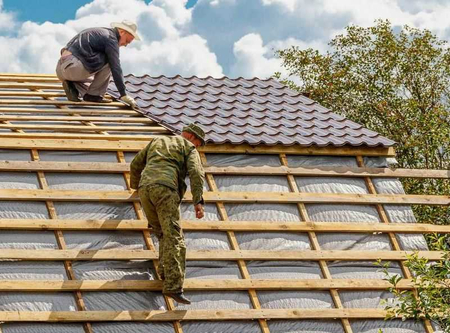 Профессиональная установка кровли, фольгоизол, профнастил