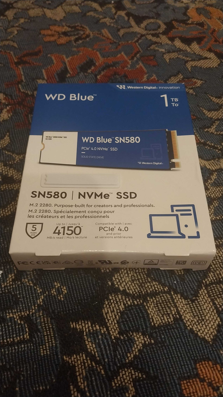 Новый SSD NVMe Western Digital WD Blue SN580 - 2TB PCIe Gen4 X4. США.