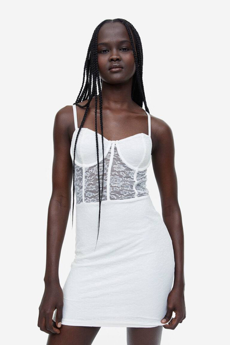 Платье кружевное корсетное H&M