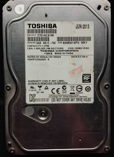 Жесткий диск - Toshiba HDKPC03A0A02 1Tb SATAIII 3,5