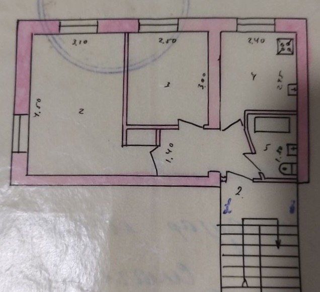 *2 комнатная.  75 м²