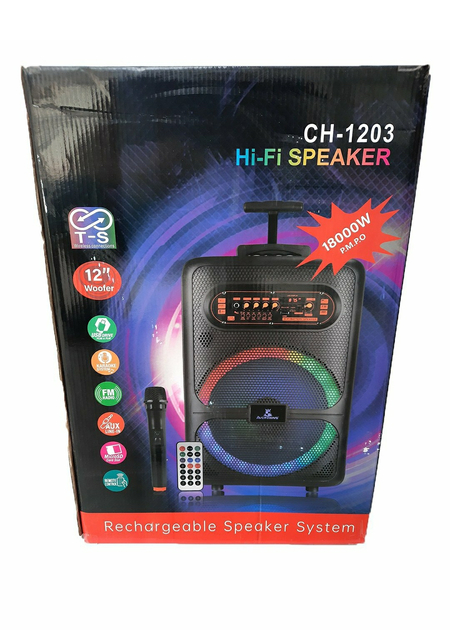 БЕПУЛ Доставка,Караоке bluetooth Колонкалар Ch-1203 (+Симсиз Микрофон)