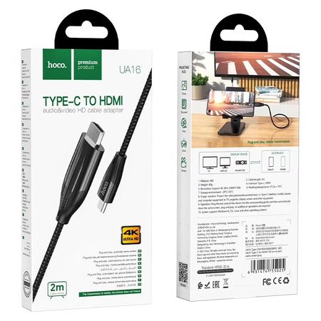 hoco UA16 кабель Type-C на HDMI, поддерживает 4K
