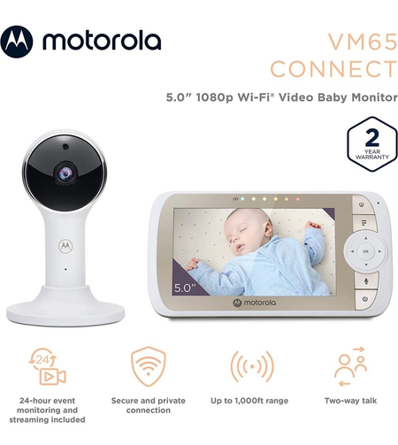 Видеоняня Радионяня Motorola 5 дюйм экрана Full HD видео + Wi Fi