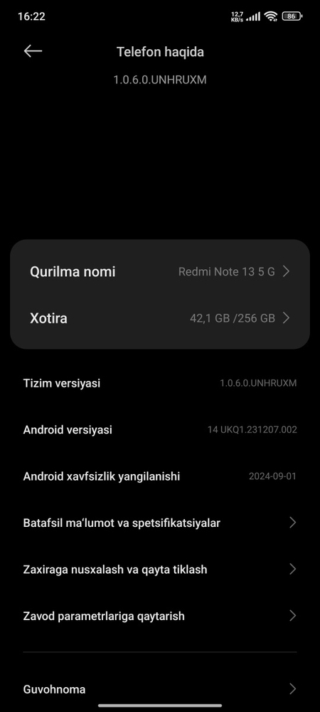 Redmi note 13 256 ideal holatda juddayam