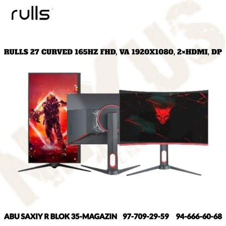 NEW Monitor RULLS 27 Curved 165hz 1920x1080 FHD