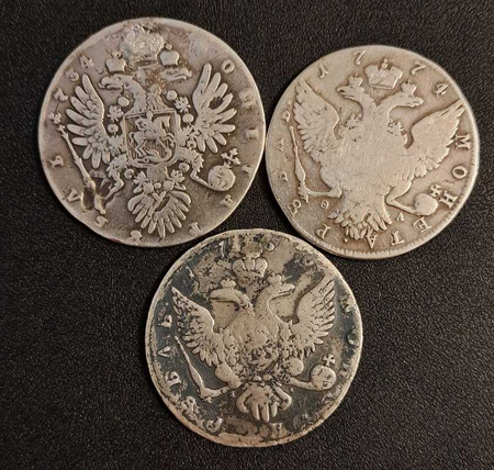 Рубль 1732, 1756, 1774 одним лотом