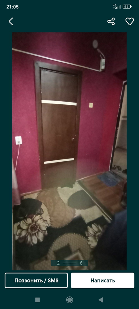 Kvartira sotiladi 2 xona 3 xona qilingan