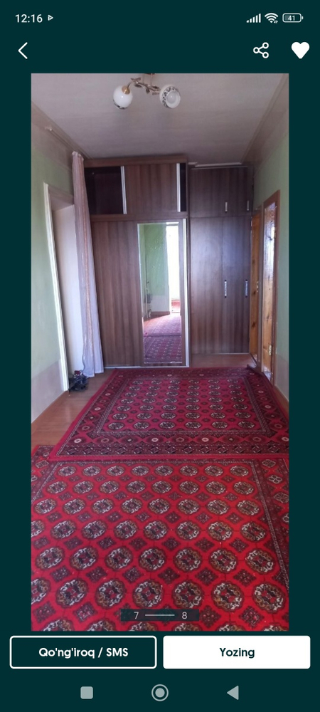 2 xonali kvartira ijaraga odam qoʻyaman