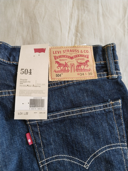 Levi\\\'s новые индиго мужские джинсы , модель 504, размер 34