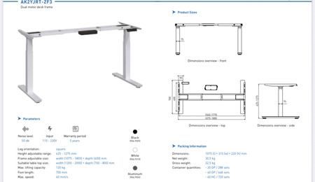 Height adjustable desk