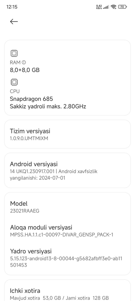 Redmi Note 12 sotiladi\\n\\nHolati: Yaxshi saqlangan, yangi holatda\\n\\nEkran