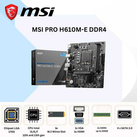 MB Msi Pro H610M-E DDR4 LGA1700