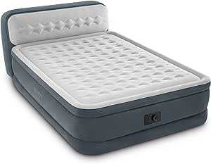 Надувная кровать Intex Headboard Airbed 64448, 236х152 см, темно-серый