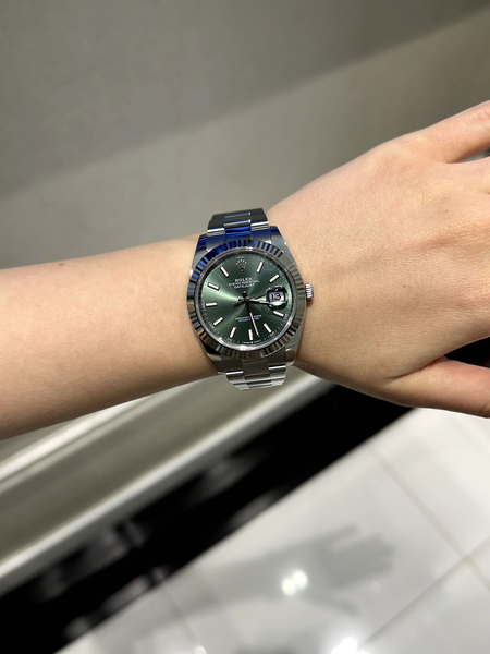 NEW Rolex Datejust 41mm Steel and White Gold 126334 Green