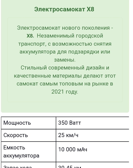 Электросамокат нового поколения - Х8.
