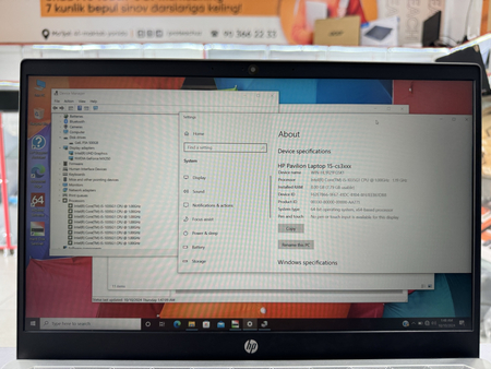 Hp pavilion metal korpuslik cre i5 8/512 ssd ideal holatda