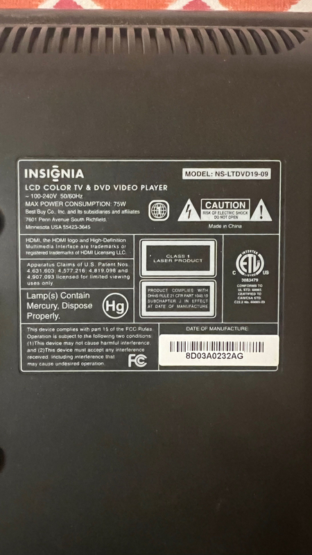INSIGNIA (LG) LED Tv + Dvd плеер настенный