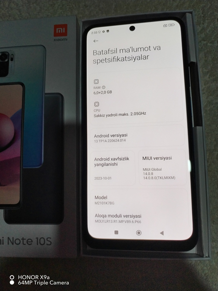 Redmi note 10s  6+2/128 GB