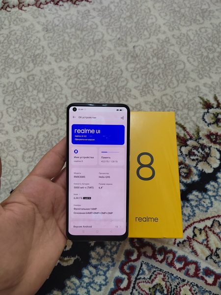 Realme 8 6+6/128GB Igravoy Silver Original Karobkami Sastayani Xaroshi