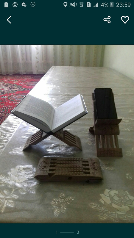 Lavx quron kitob qo‘yishga qo‘l ishi Laklangan