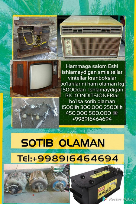 Metallom boʻlsa murojaat qiling
