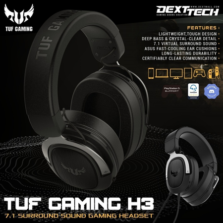 СКИДКА! ASUS Tuf Gaming H3 7.1  Проводные Наушники/Гарнитура
